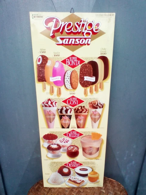 LISTINO PREZZI IN Lire Tabella Gelati Sanson Prestige EUR 10,00 ...