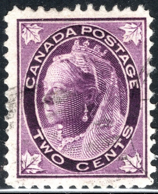 CANADA STAMP SCOTT #68, 2c, Queen Victoria, Purple, Used, SCV$2.25 $1. ...
