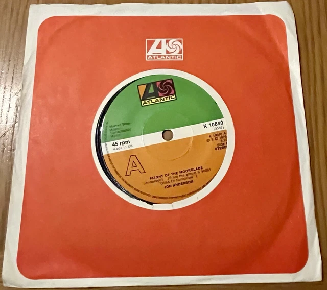 JON ANDERSON – Flight Of The Moorglade UK 7" SINGLE 45 1976 ATLANTIC ...