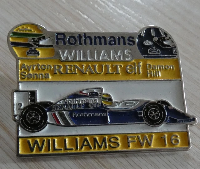 PIN'S F1 FORMULA One Ayrton Senna Damon Hill Rothmans Williams Renault ...