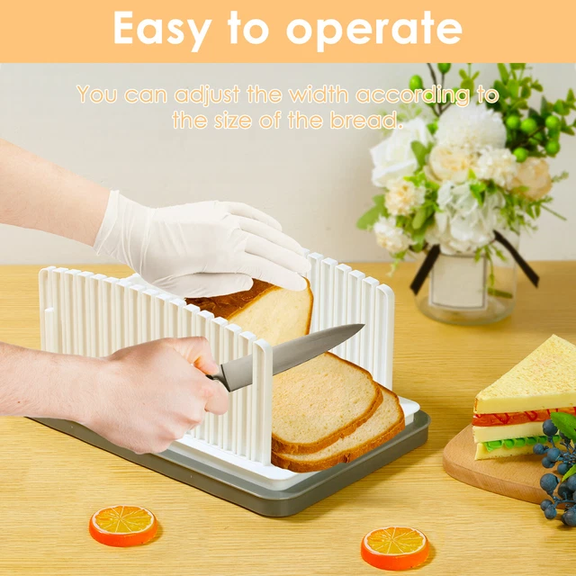 BREAD SLICER WITH Crumb Tray Adjustable Width Bread Slicing Guide ...