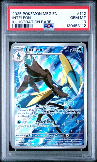 2025 POKEMON MEG En-Mega Evolution Illustration Rare #142 Inteleon Psa ...