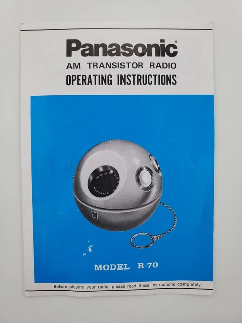 VINTAGE PANASONIC AM Transistor Radio R-70 Operating Instructions ...