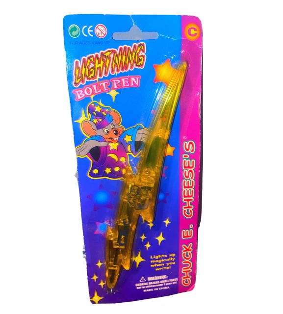 NEW VINTAGE SORCERER Chuck E Cheese’s Lightning Bolt Pen On Card RARE £ ...