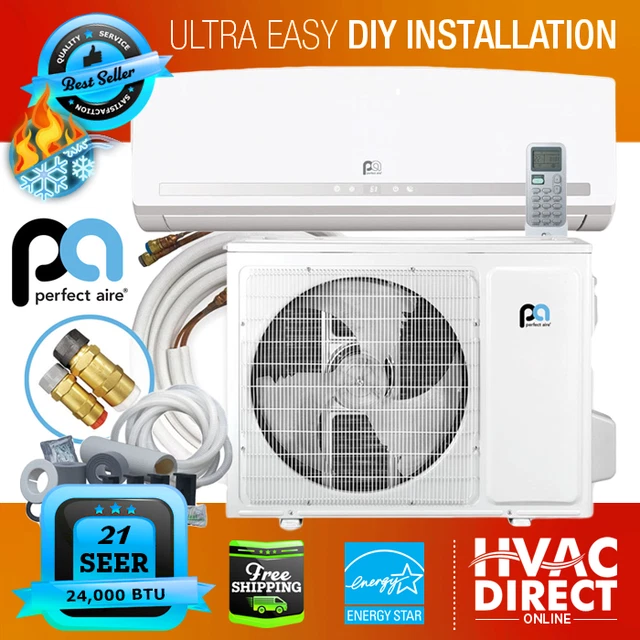 PERFECT AIRE DIY Mini Split 24K BTU 21 SEER 230V Ductless Heat Pump ...