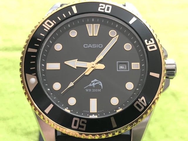 BRAND NEW CASIO DURO MDV-106G-1AVCF Gold Analogue Diver Watch 21cm fit £20.00 - PicClick UK