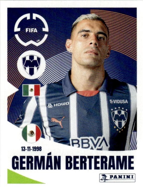 PANINI FIFA CLUB World Cup 2025 FIGURINA N.311 Germán Berterame CF ...