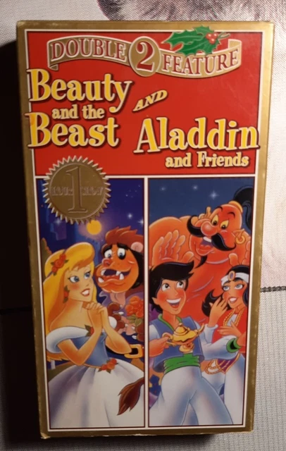 VHS - DOUBLE Feature-Beauty And the Beast & Aladdin & Friends + Sinbad ...