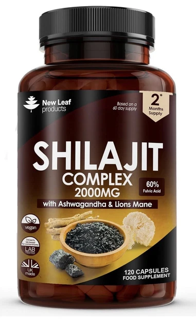 SHILAJIT COMPLEX HIMILAYAN Shilajit Enriched with Ashwagandha & Lions ...