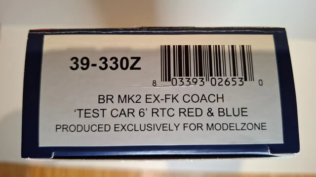 BACHMANN 00 GAUGE 39-330Z - BR Mk2 Ex FK Coach "TEST CAR 6" RTC Red ...