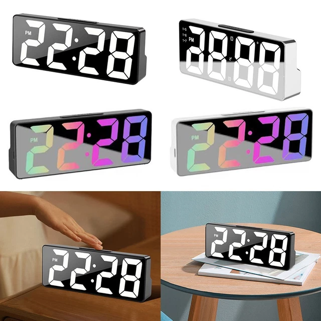 RÉVEIL NUMÉRIQUE PRATIQUE avec affichage réglable de la luminosité et de la EUR 13,44 - PicClick FR