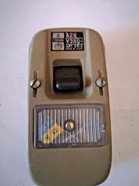 VINTAGE BTICINO INTERRUTTORE trifase art 602 magnetotermico a cartucce ...