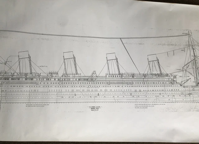 RMS TITANIC RIGGING Construction Plan, Harland & Wolff, Belfast, White ...