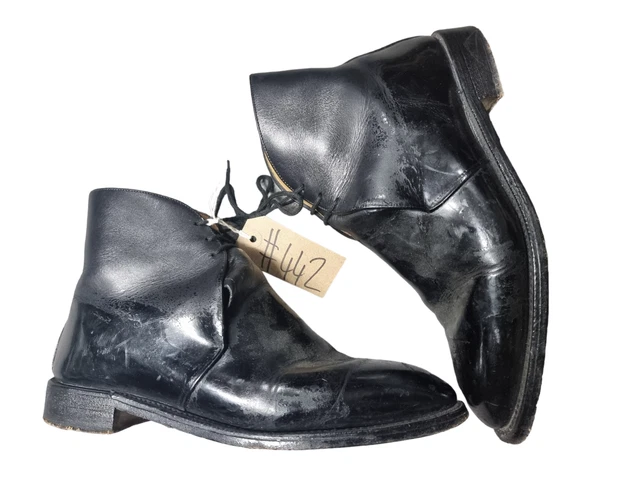 ORIGINAL BRITISH ARMY Issue Black Leather Officers George Boots Size ...