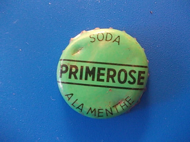 CAPSULE PRIMEROSE SODA Menthe liège 1960 bouchon Kronkorken brasserie ...