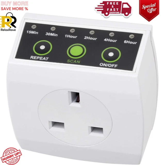 HBN COUNTDOWN TIMER Plug, Energy Saving Timer Switch with Repeat Function 15/30 £15.53 - PicClick UK