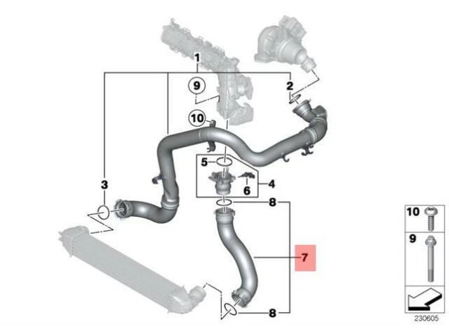 ORIGINAL BMW R60 R61 Countryman Intercooler Pipe Turbo Hose 11618506720 ...