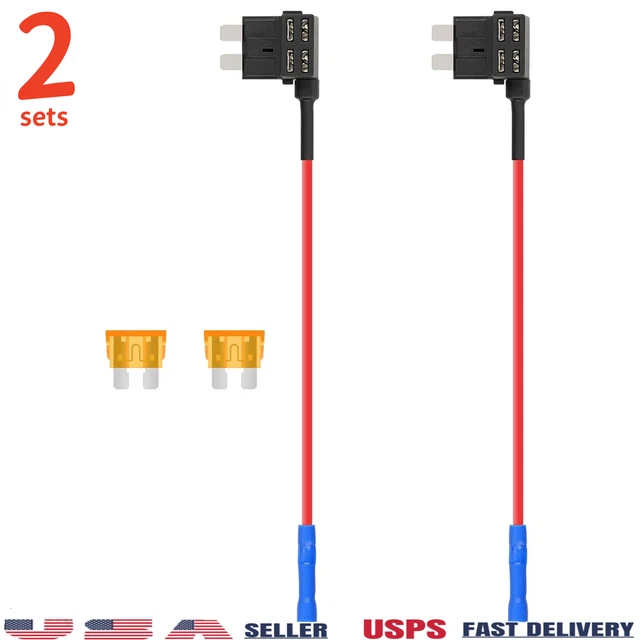 2 PACK LOW Profile Mini Fuse Tap Add-A-Circuit Adapter Micro Blade ...