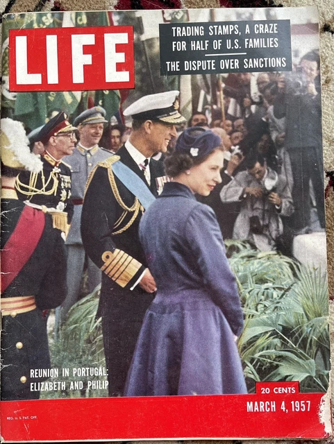 RARE VINTAGE 1957 Life Magazine Queen Elizabeth Royal Family Philip ...