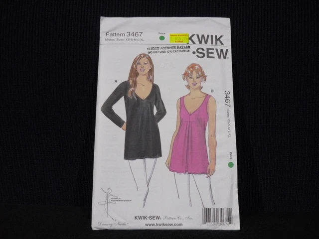 KWIK SEW DRESSMAKING Sewing Pattern~Women's Stylish Tops~Sizes Xs-Xl ...