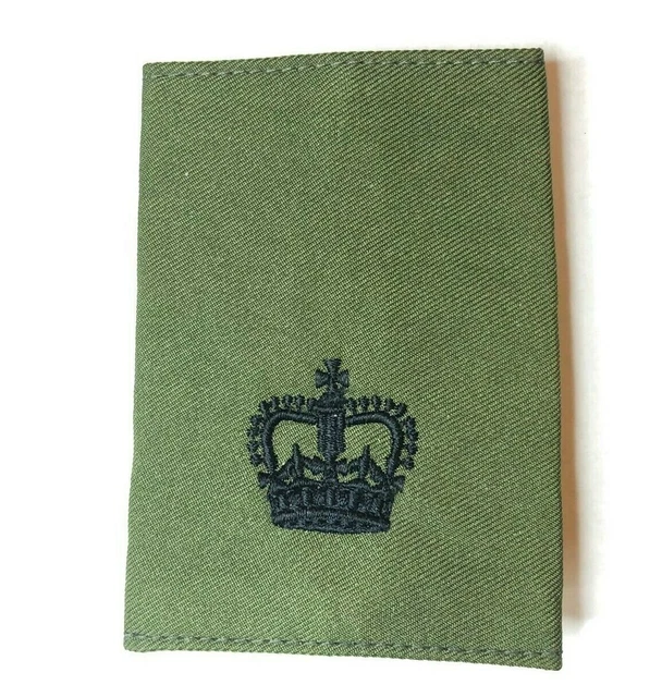 BRITISH ARMY OFFICERS Major Rank Slide 1980's Olive cloth Black Thread ...