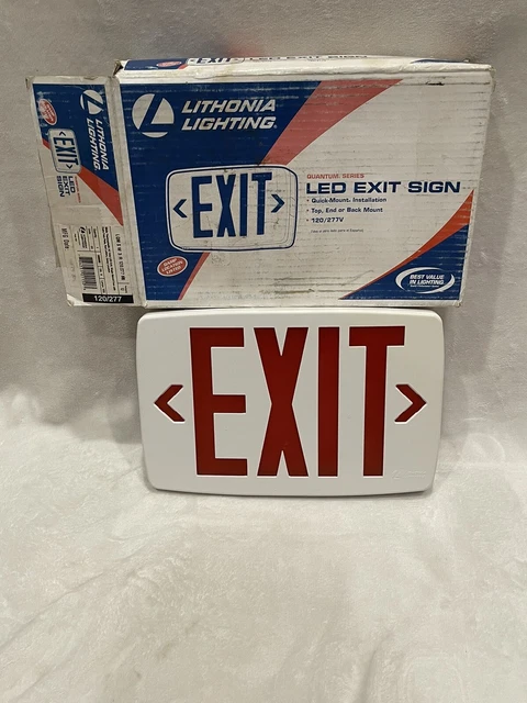 LITHONIA LIGHTING QUANTUM LED Emergency Exit Sign QM S W 3 R 120/277 ...