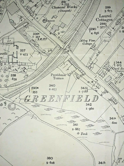 OLD ANTIQUE ORDNANCE Map 1912 Flintshire VI.6 Holywell Greenfield ...