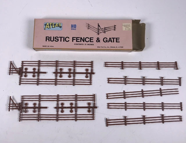 ATLAS 777 RUSTIC Fence and Gate Railroad Country Farm Scenery HO Scale ...