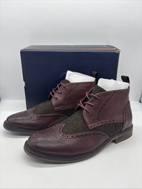 HOUSE OF CAVANI Curtis Bordo Boots Burgundy Mens UK 6 New Boxed Unisex ...