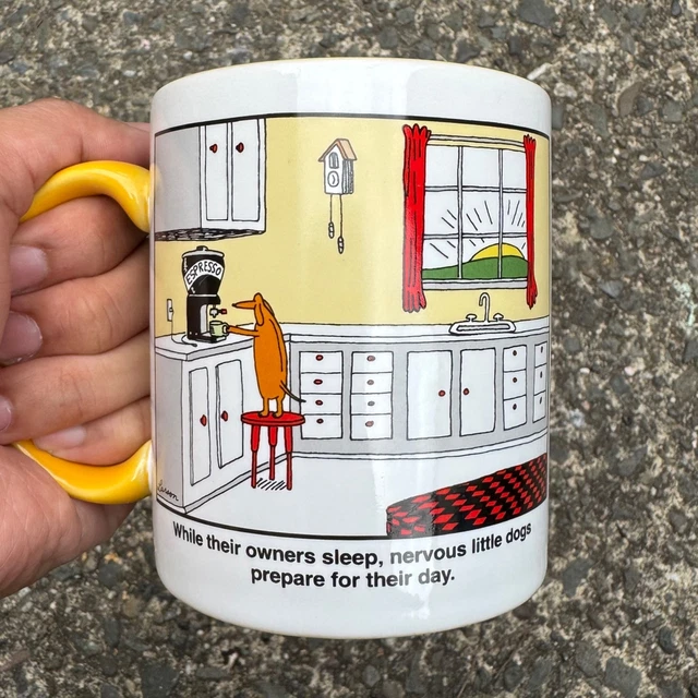 RARE FAR SIDE Coffee Cup Gary Larson Mug "Nervous Little Dogs" VTG 90s ...