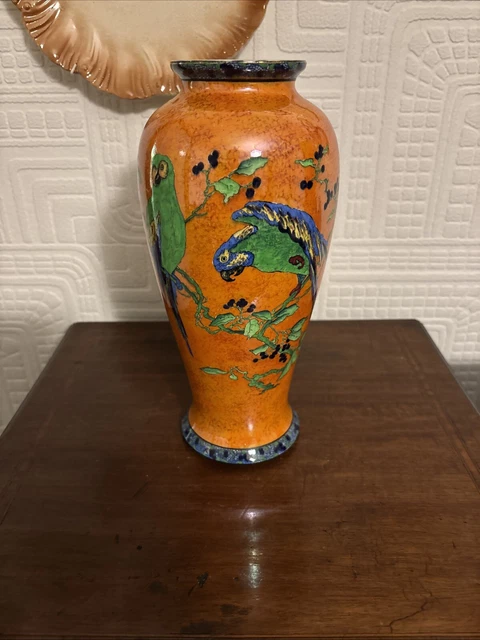 STUNNING LARGE CARLTON Ware Lustre Parrot Pattern Vase - Pattern 3037 £ ...