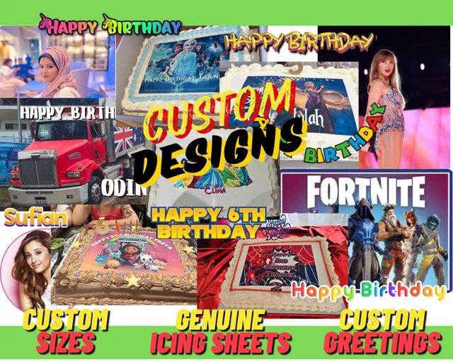 🌟 CUSTOM ANY Picture Photo Edible Icing sheet image Cake Topper ...