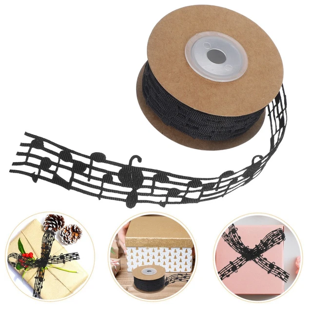 WIRED RIBBON FOR Bows Making Scrapbook Fabric Crafts Music Themed Decor ...