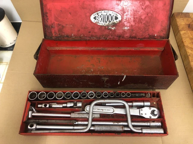 VINTAGE BRITOOL 30PC Hex Drive Socket Set, Whitworth, & af made in ...