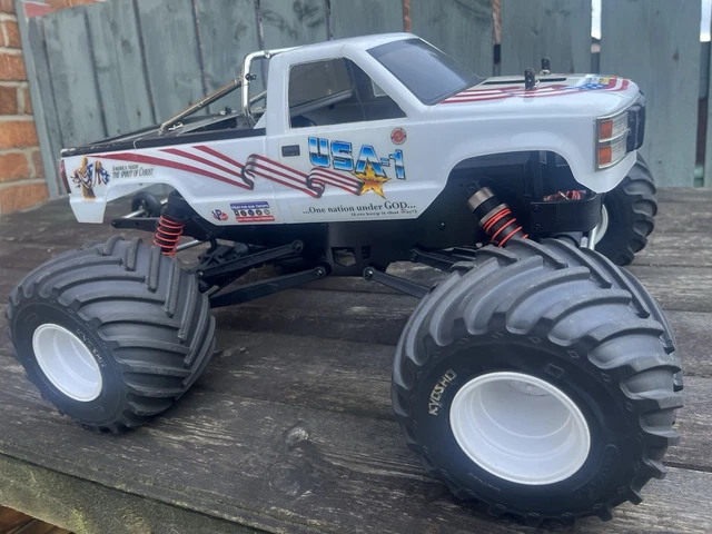 KYOSHO USA-1 1/8 Scale NITRO RC Monster Truck White Rare Tamiya wild ...