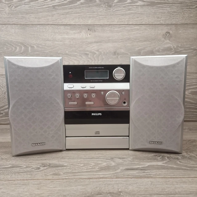 PHILIPS MICRO HI-FI System MC145 With Sharp Speakers CP-S10H With ...