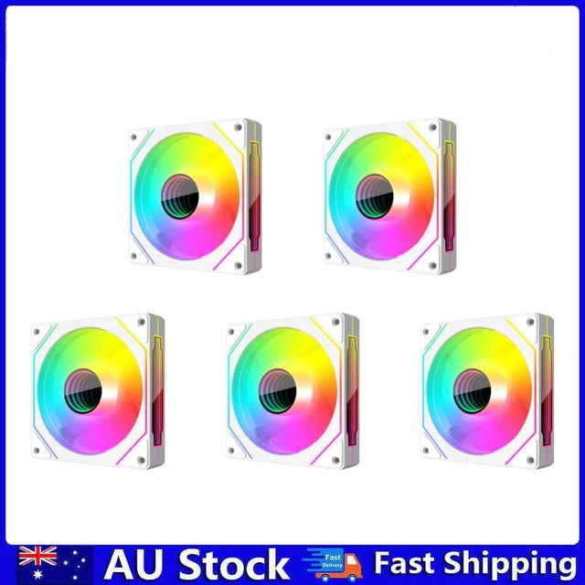 12CM ARGB 5V 3Pin 4 Pin PWM CPU Case Cooling Fan Infinity Mirror (White ...