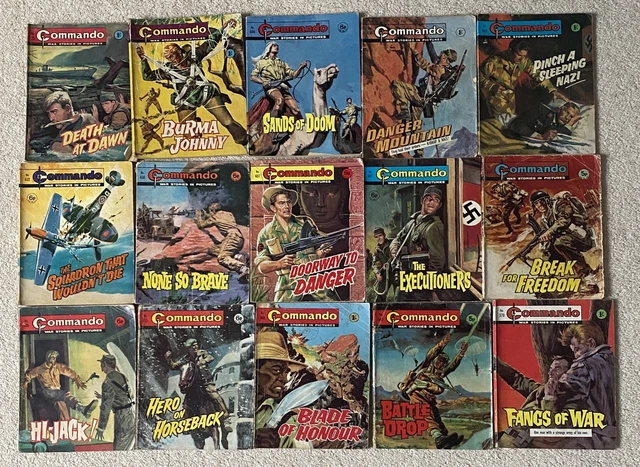 X15 COMMANDO COMICS mostly 1960s Very Rare Early Issues Job Lot Batch ...