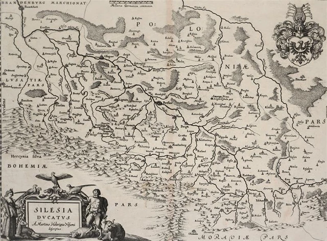 SCHLESIEN - LANDKARTE - Matthäus Merian - Kupferstich um 1650 EUR 140,00 - PicClick DE