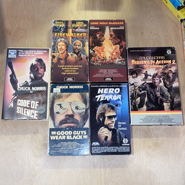 VHS LOT 6 CHUCK NORRIS Movies - Missing Action II BIG BOX Lone Wolf ...