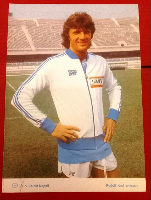 CARTOLINA UFFICIALE CALCIO NAPOLI 1980/81 RUDOLF RUUD KROL 21x15cm EUR ...