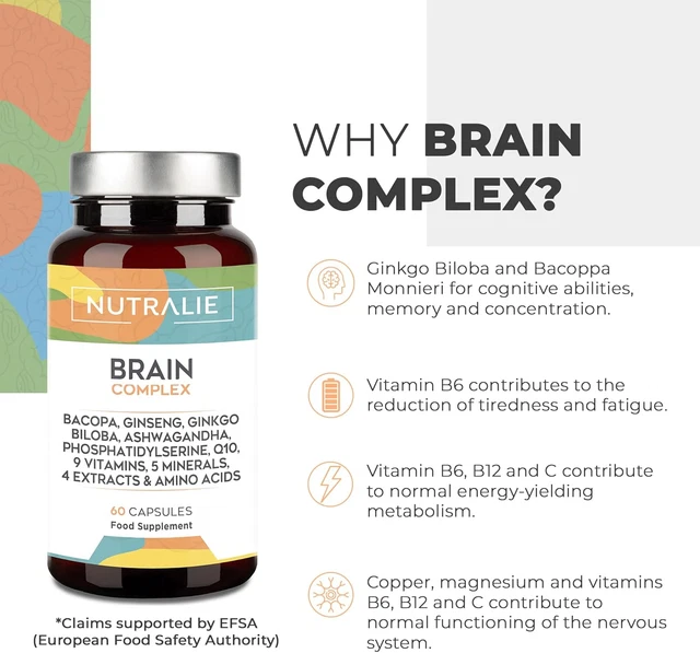 NOOTROPIC BRAIN SUPPLEMENT - Memory - Concentration - Energy - Focus - Ginkgo Bi £33.10 ...
