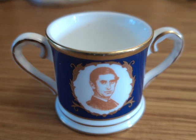 RARE ROYAL DOULTON Miniature Loving Cup Prince Charles Birthday Only ...