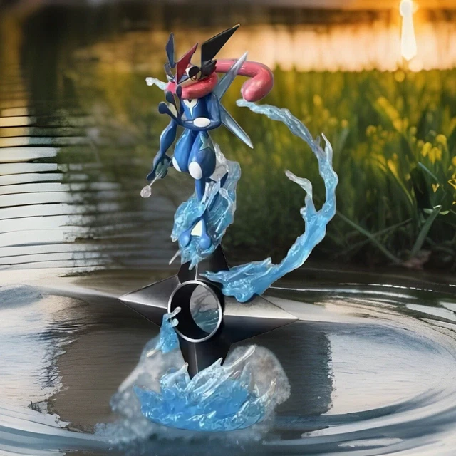 VINTAGE 20CM POKEMON Anime Figure Gk Greninja Figures Water Shuriken ...