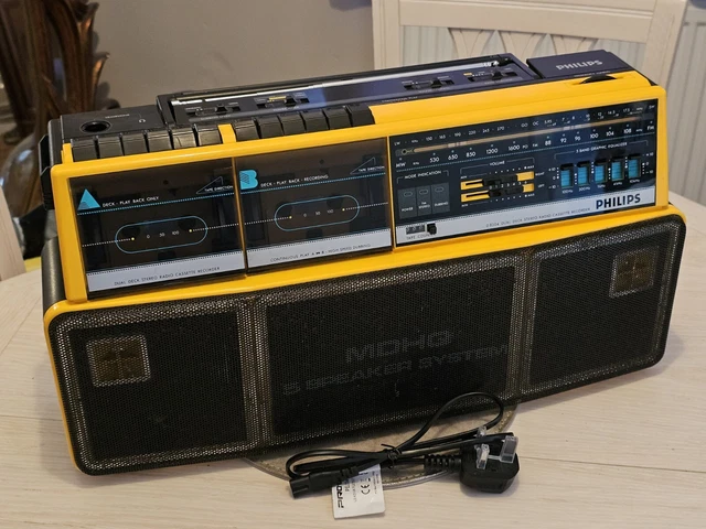 PHILLIPS D 8303 Retro Boom Box Ghetto Blaster Vintage Radio Cassette ...