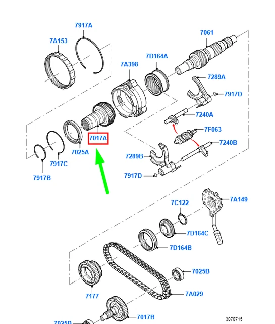 FORD RANGER T6 MK1 Transfer Drive Input Shaft AB39-7017-AA 1720697 NEW ...