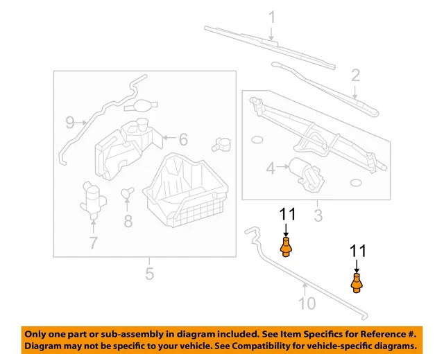 FORD OEM F-250 Super Duty Windshield Wiper Washer-Nozzle Spray Jet ...