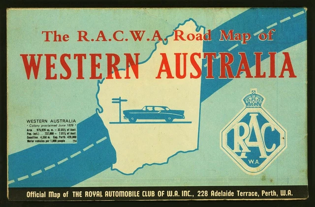 WESTERN AUSTRALIA ROAD Map 1985 Edition $18.00 - PicClick AU