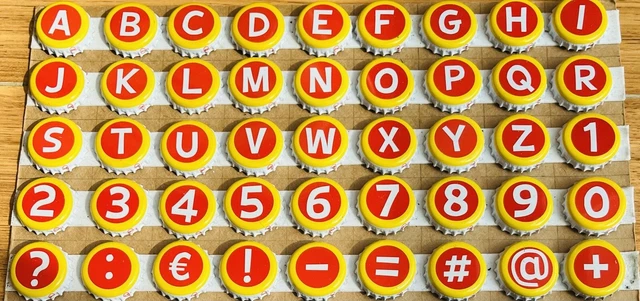 45 BOTTLE CAP Serie/Set From Italy (Alphabet) $10.00 - PicClick CA