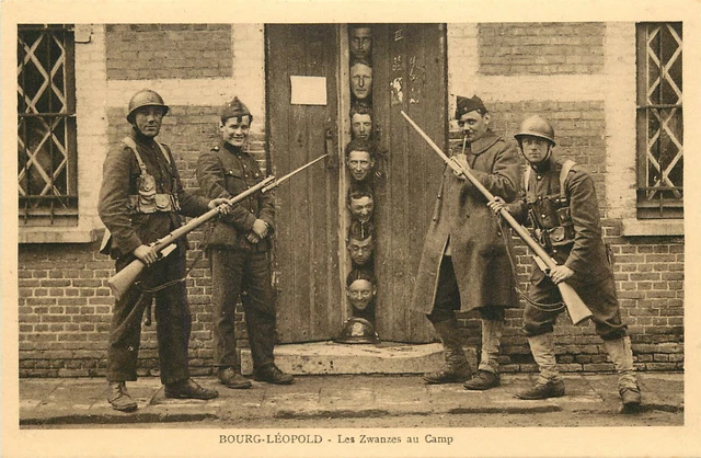 WWI BELGIAN PROPAGANDA Postcard Camp Bourg-Léopold Beverloo Soldiers ...